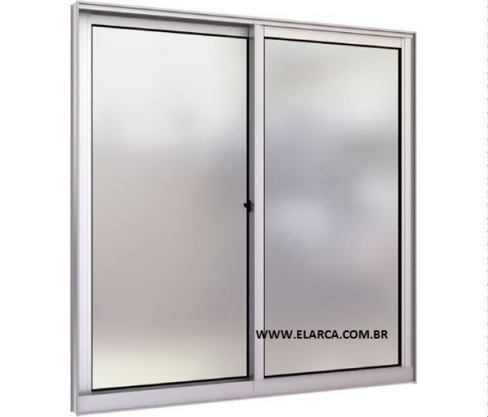 JANELA DE ALUMINIO BRANCA 2 FOLHAS 1,50x1,00 CORRER COM VIDRO LISO ...