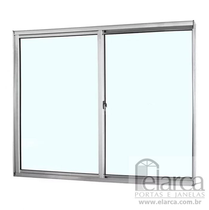 JANELA DE ALUMINIO BRILHANTE 2 FOLHAS 1,50x1,00 CORRER COM VIDRO LISO ...
