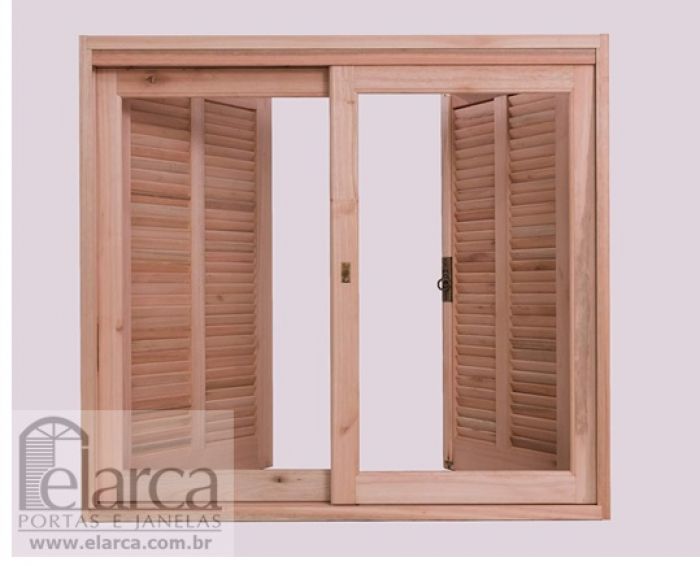 JANELA DE MADEIRA SALIGNA NATURAL COM VENEZIANA ABRIR / VIDRO 2F CORRER ...