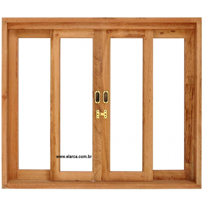 JANELA DE MADEIRA SALIGNA NATURAL ARCO ou RETA 140 x 120 4 FOLHAS COM ...